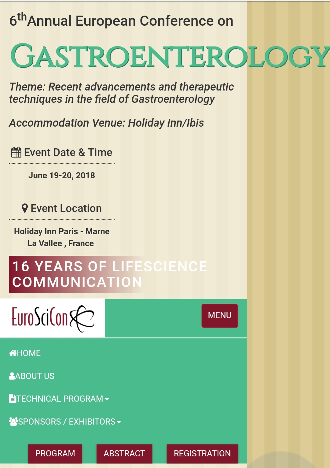 6th European Conference Gastroenterology 19-20 June18 Paris